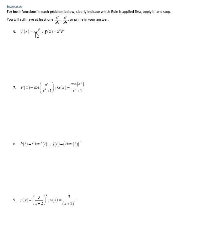 Solved Exercisesfor Both Functions In Each Problem Below 1095
