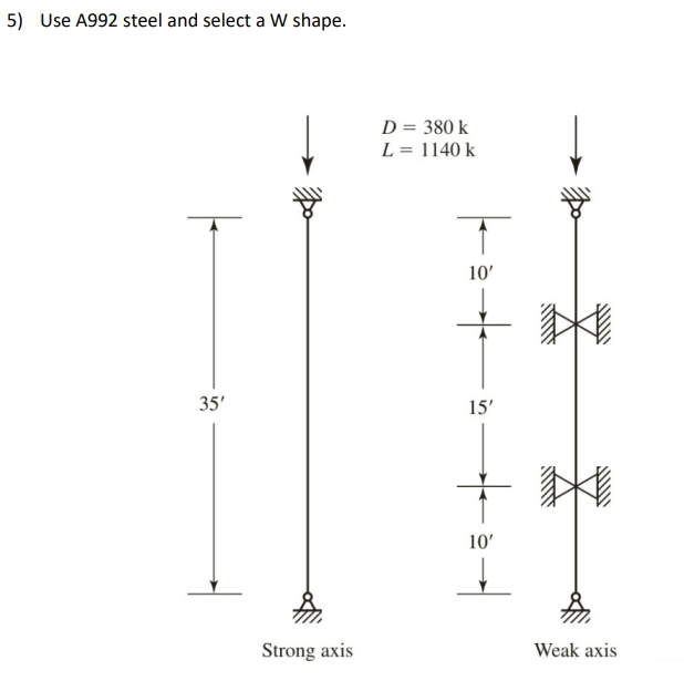 Solved 5) Use A992 steel and select a W shape. | Chegg.com