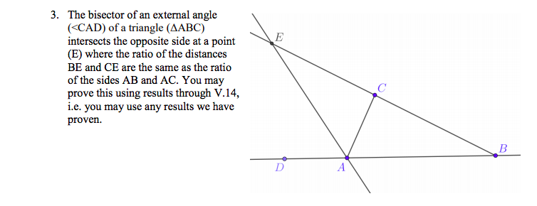 Solved 3. The bisector of an external angle ( | Chegg.com