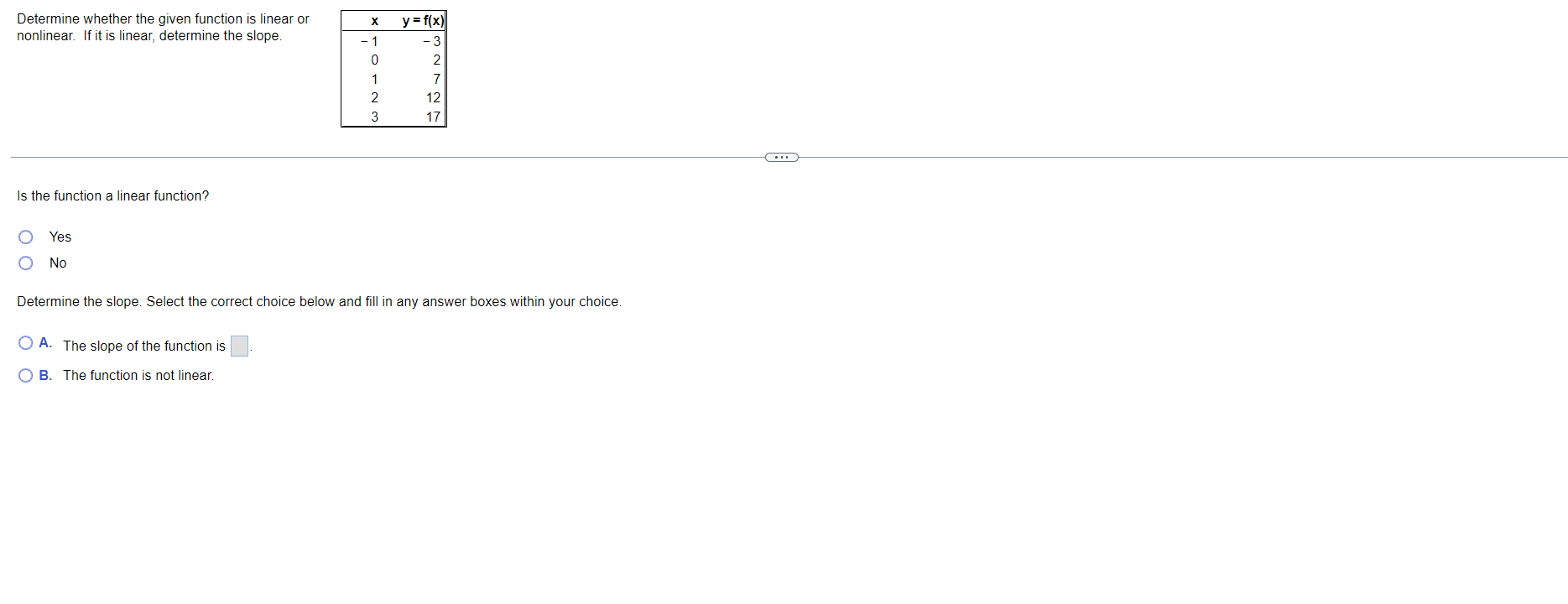Solved Determine whether the given function is linear or | Chegg.com