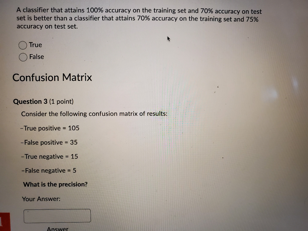 Solved Consider the following confusion matrix of results: - | Chegg.com