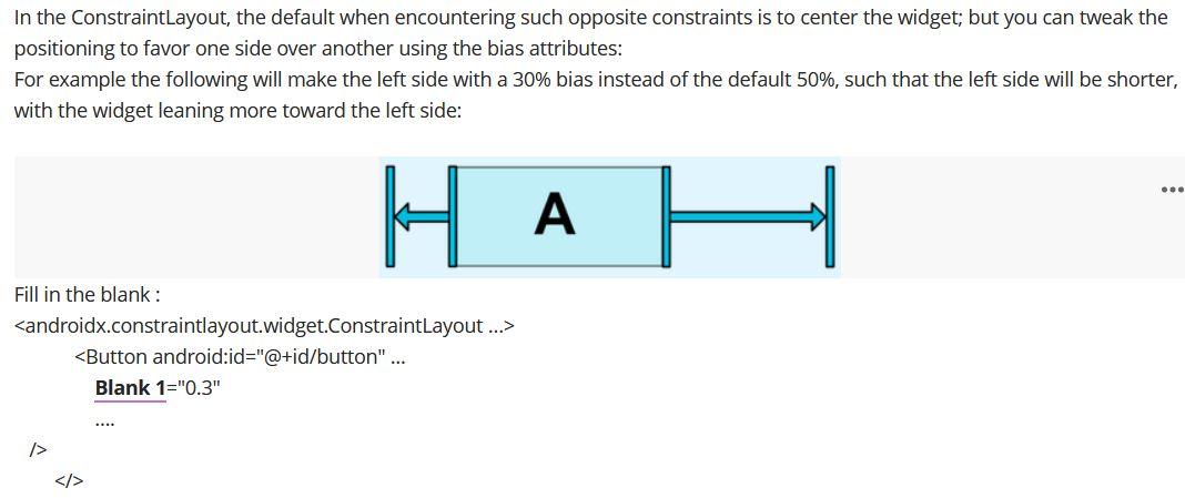 Solved In the ConstraintLayout, the default when | Chegg.com