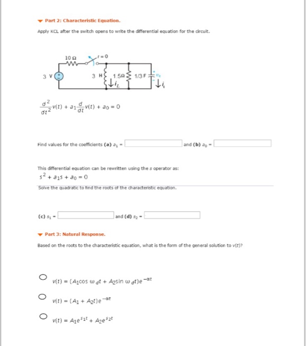 Solved 9.5-2 (Multistep) w Part 1: Initial conditions. Find | Chegg.com