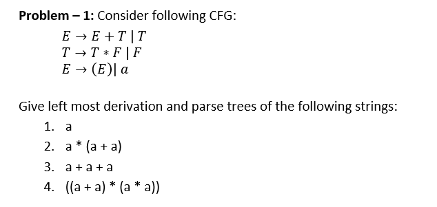 Solved Problem-1: Consider following | Chegg.com