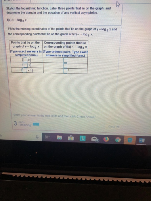 Solved Sketch the logarithmic function. Label three points | Chegg.com