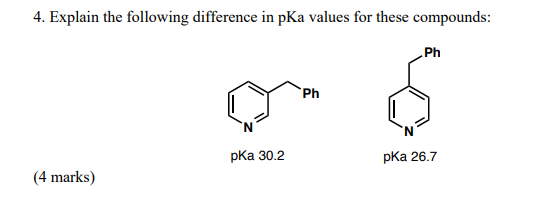 Solved 4. Explain the following difference in pKa values for | Chegg.com