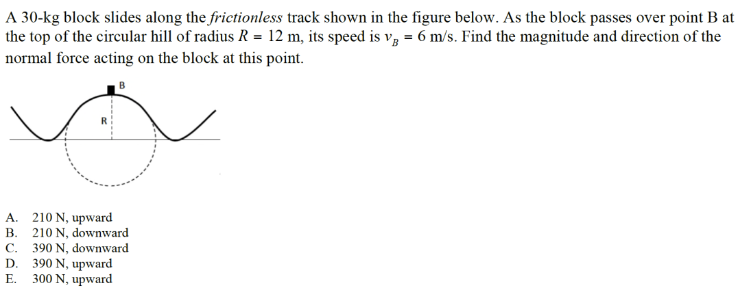Solved A 30-kg block slides along the frictionless track | Chegg.com