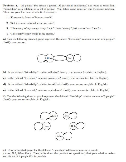 Solved Problem 4 20 Points You Create A General Al 
