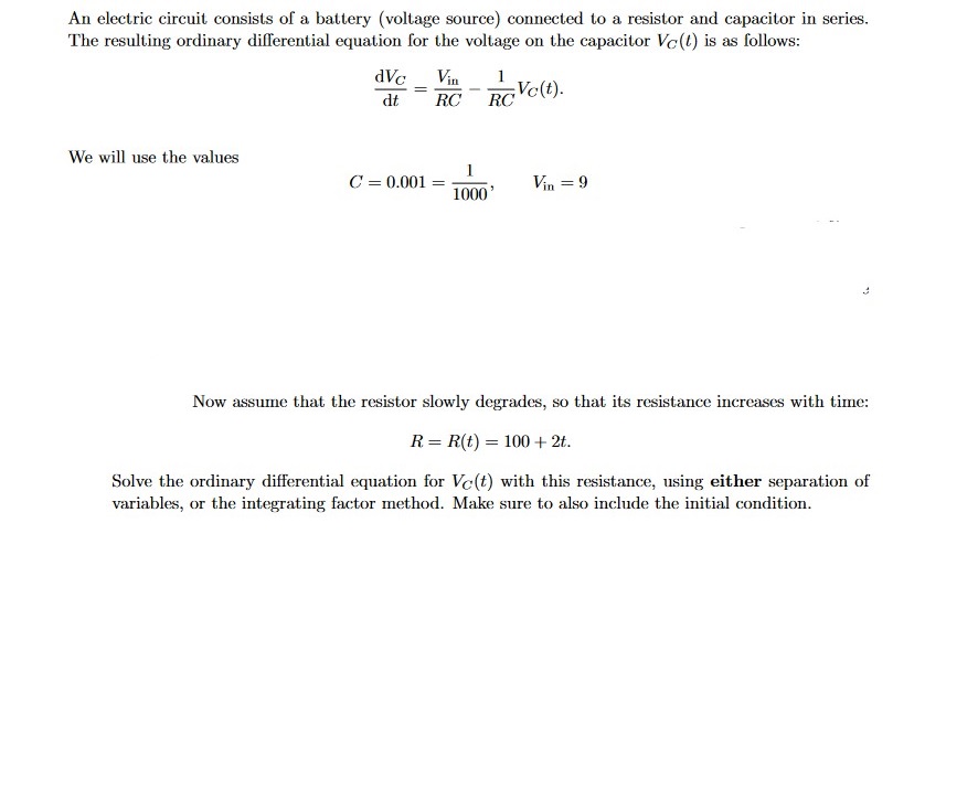 Solved An electric circuit consists of a battery (voltage | Chegg.com