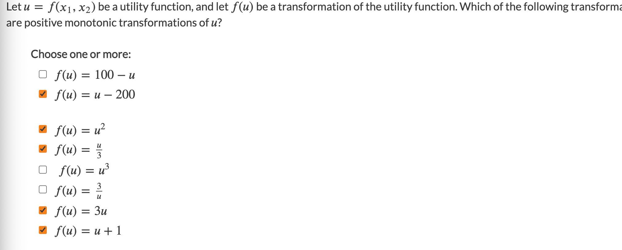 Solved = Let u = f(x1, x2) be a utility function, and let | Chegg.com