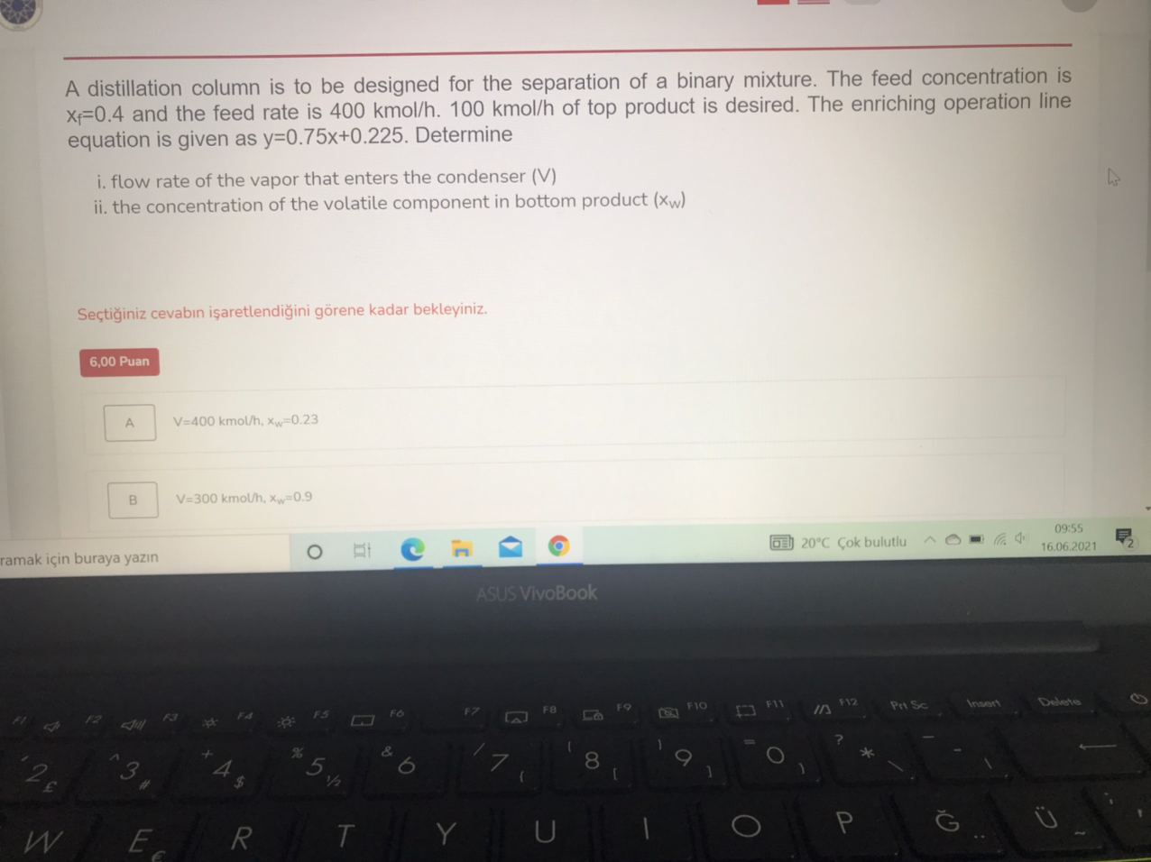 Solved A distillation column is to be designed for the | Chegg.com