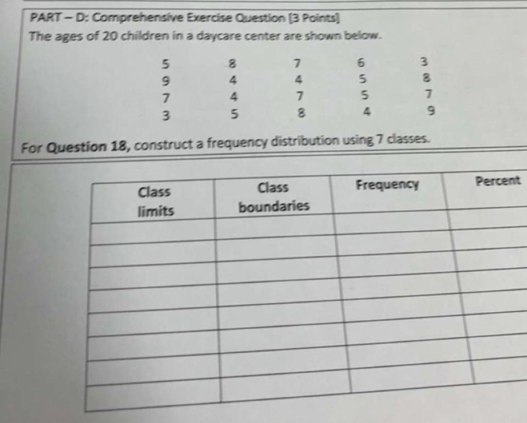 Solved PART - D: Comprehensive Exercise Question [3 Points] | Chegg.com