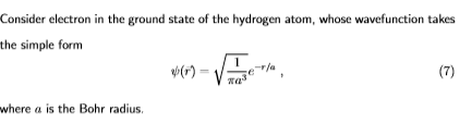 Solved Consider electron in the ground state of the hydrogen | Chegg.com