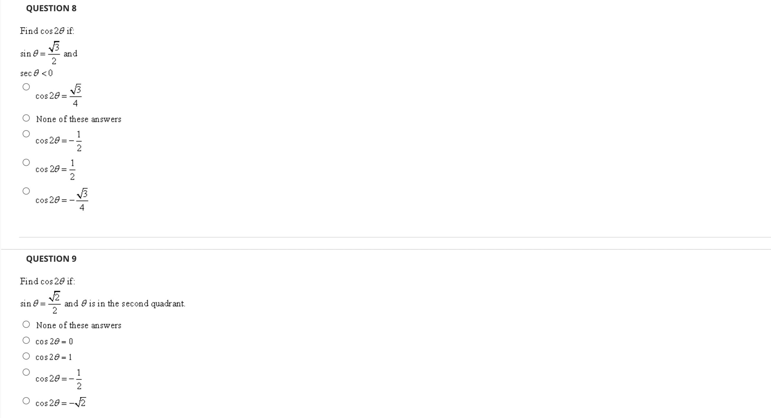 Solved i need the answer q8, ﻿q9 | Chegg.com