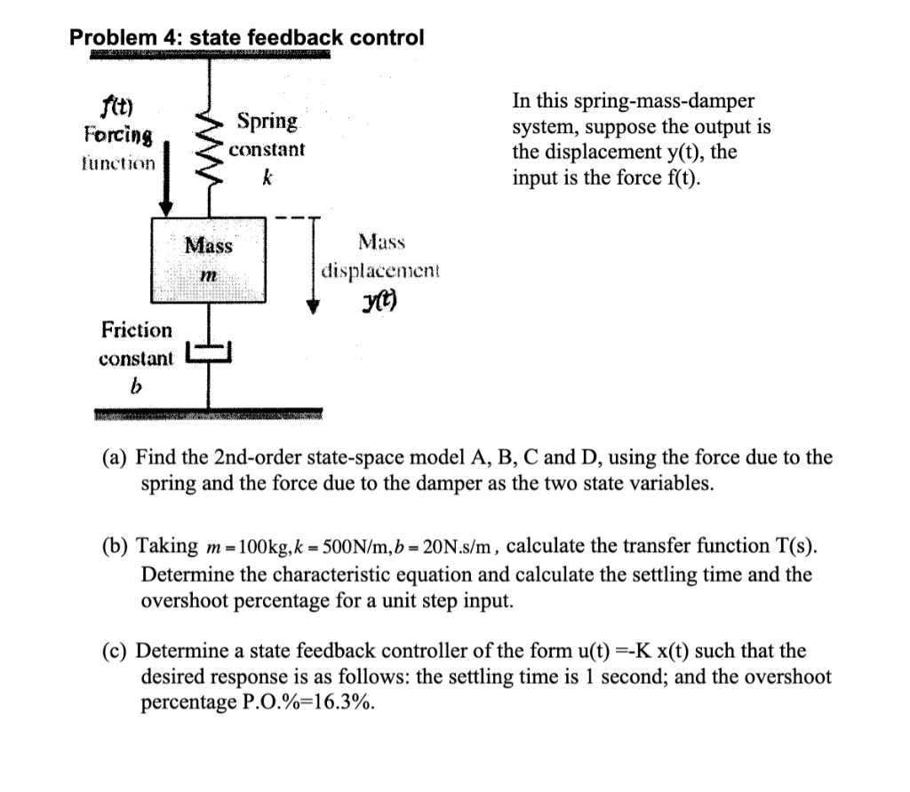 Solved (a)Find the 2nd-order state-space model A, B, C and | Chegg.com