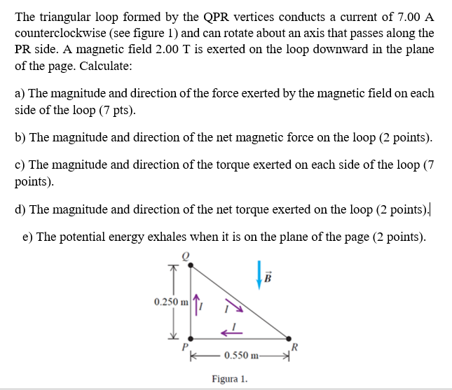 Solved The triangular loop formed by the QPR vertices | Chegg.com