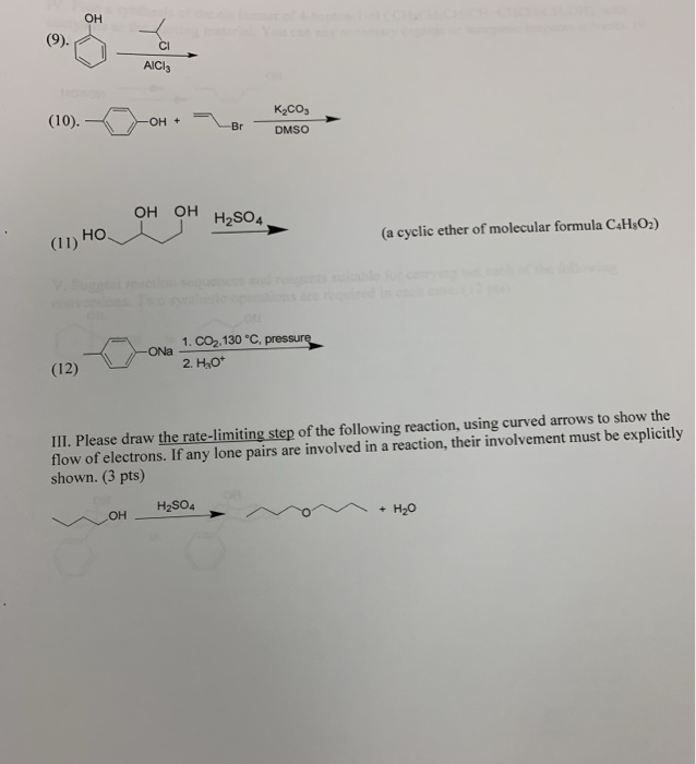 Solved OH Na2Cr2O7 H2SO4/H20 7). SH+ Br CH3K2CO3 -H acetone | Chegg.com