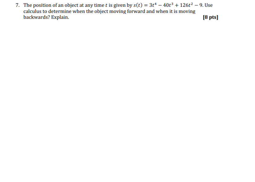 Solved The Position Of An Object At Any Time Is Given By