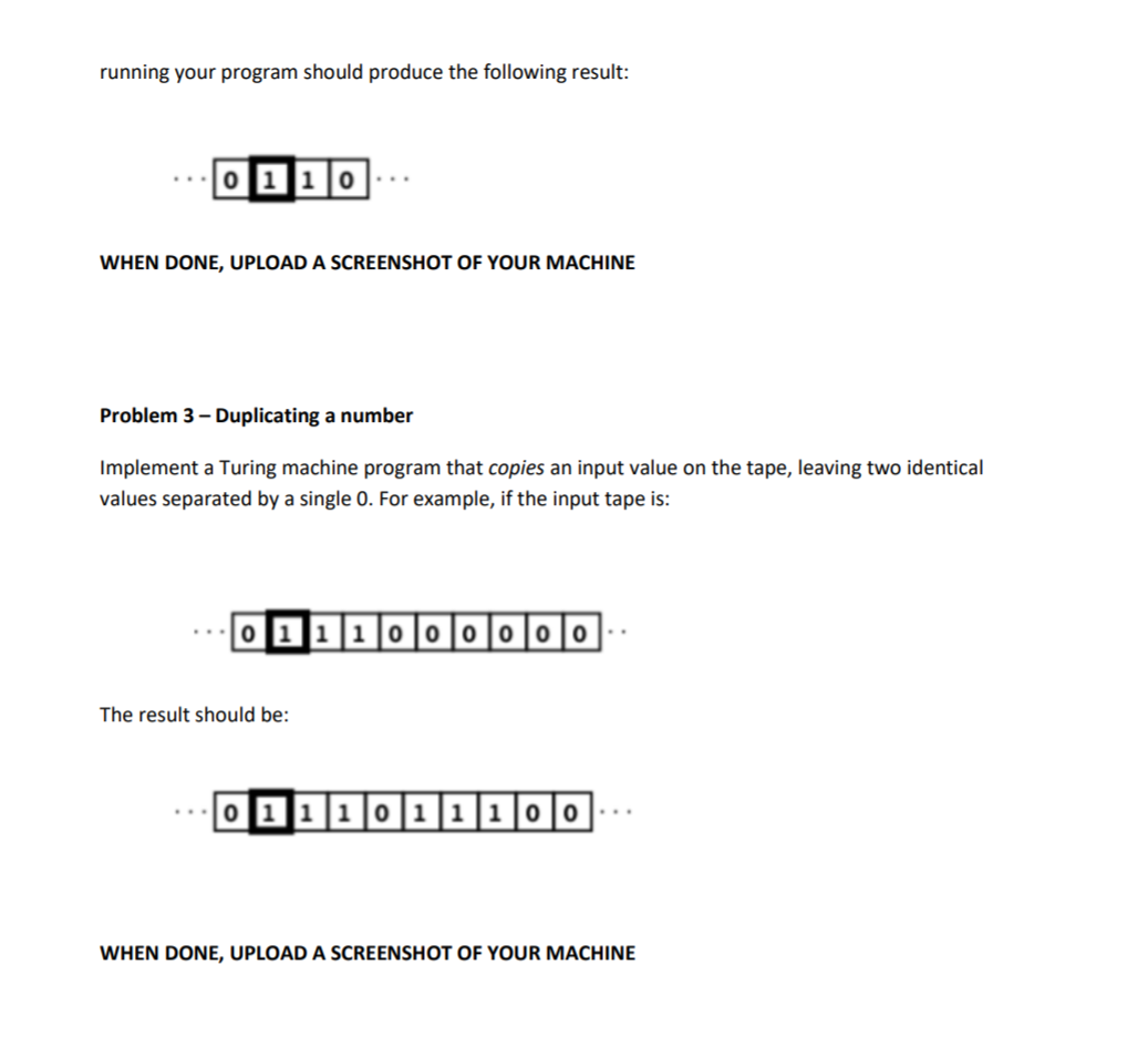 Using a Turing Machine You may complete these | Chegg.com