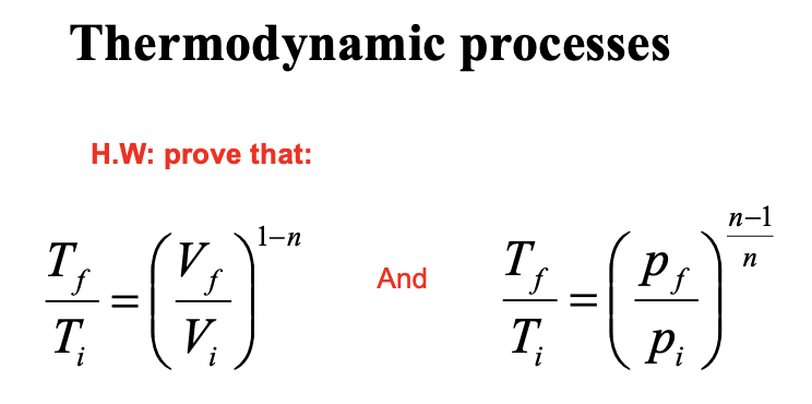 Solved Thermodynamic processesH.W: prove | Chegg.com