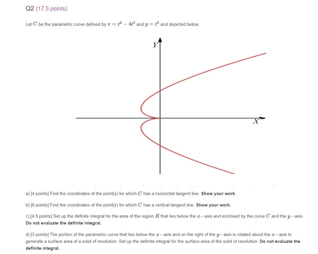 Solved Q2 (17.5 points) Let C be the parametric curve | Chegg.com