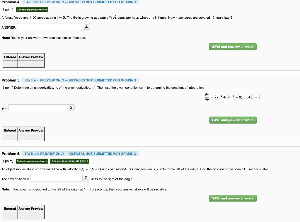 Solved Problem 4. SAVE and PREVIEW ONLY -- ANSWERS NOT | Chegg.com