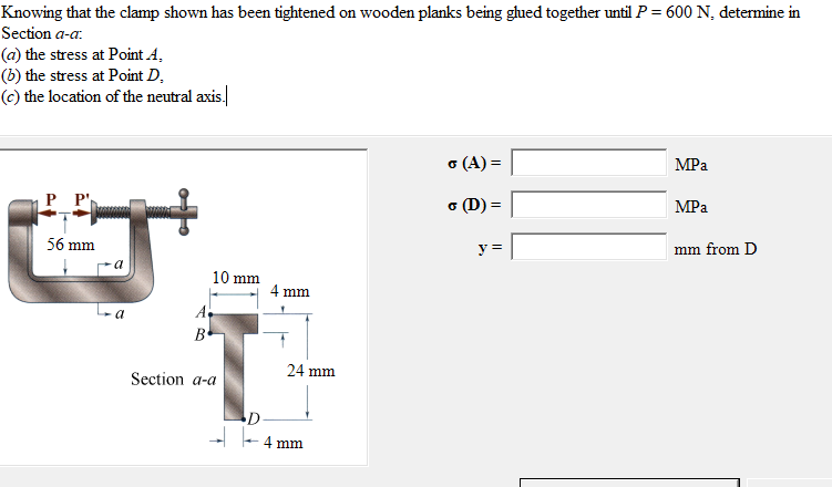 Solved Knowing that the clamp shown has been tightened on | Chegg.com