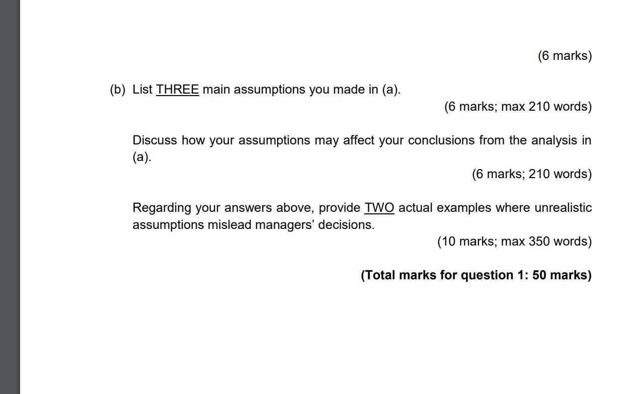 Solved SECTION A ANSWER EITHER QUESTION ONE OR QUESTION TWO | Chegg.com