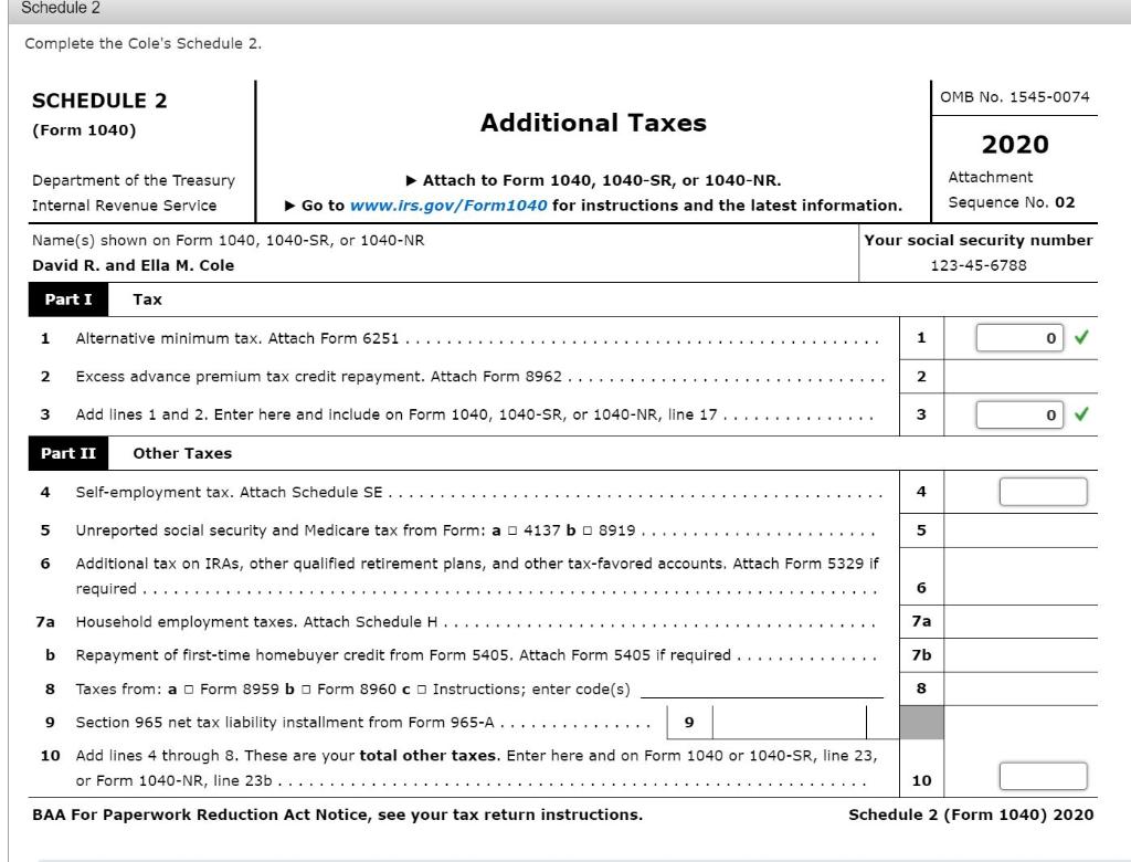 Note: This problem is for the 2020 tax year. David R. | Chegg.com
