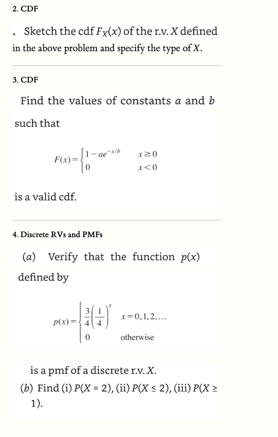 Solved - Sketch the cdfFX(x) of the r.v. X defined in the | Chegg.com