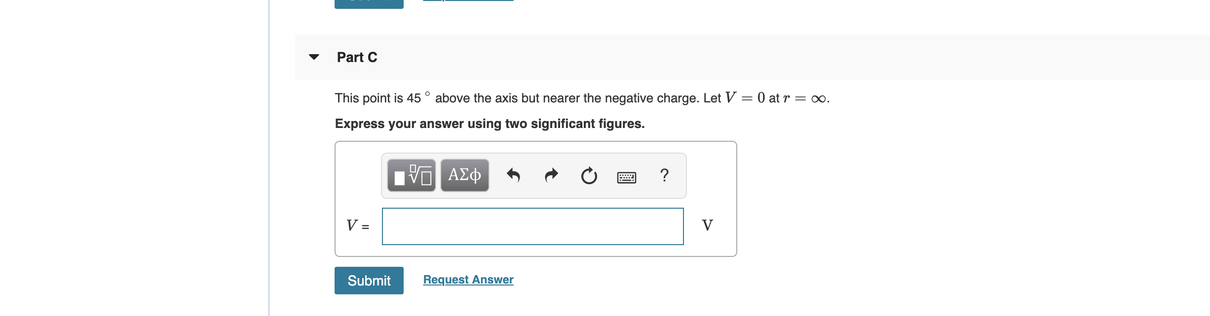 Solved Consta Calculate the electric potential due to a tiny | Chegg.com