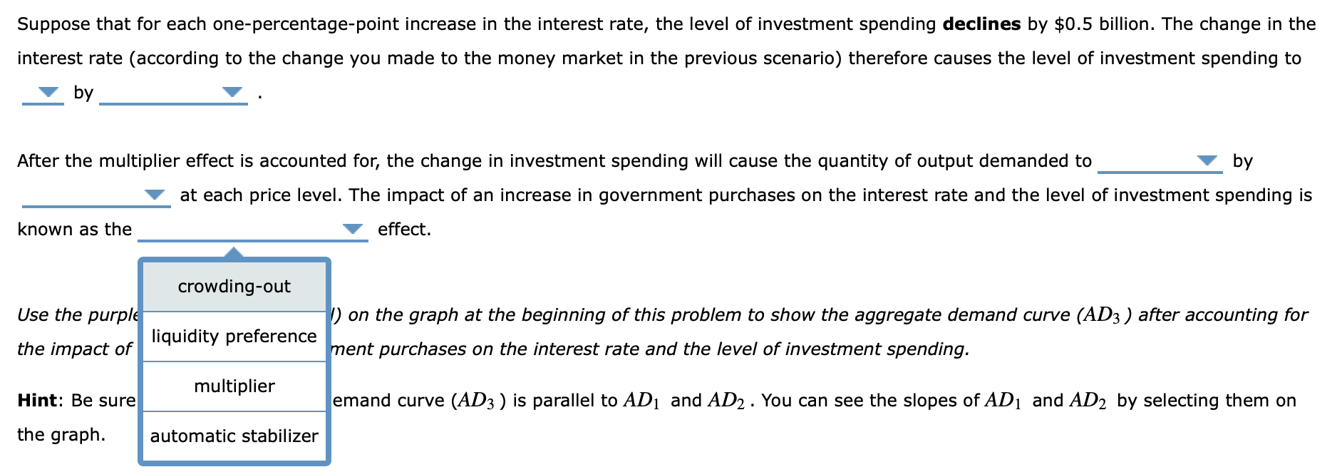 Solved Suppose that for each one-percentage-point increase | Chegg.com
