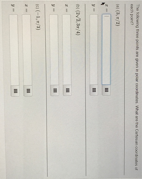 Solved The following three points are given in polar | Chegg.com