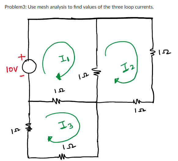 Solved Problem3 Use Mesh Analysis To Find Values Of The