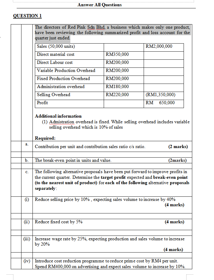 Solved Answer All Questions QUESTION 1 | Chegg.com