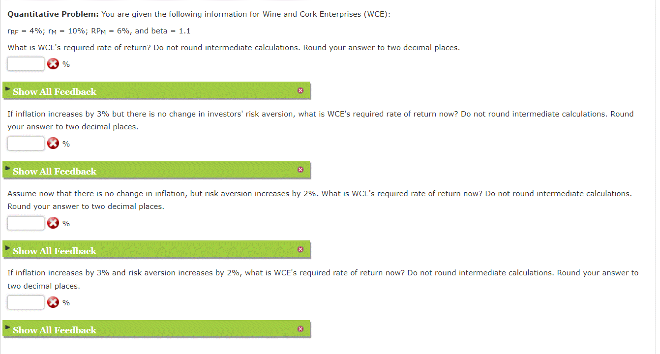 Solved Quantitative Problem: You are given the following | Chegg.com