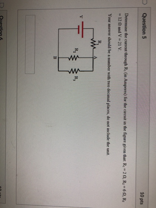 Solved Question 5 10 Pts Determine The Current Through Ri