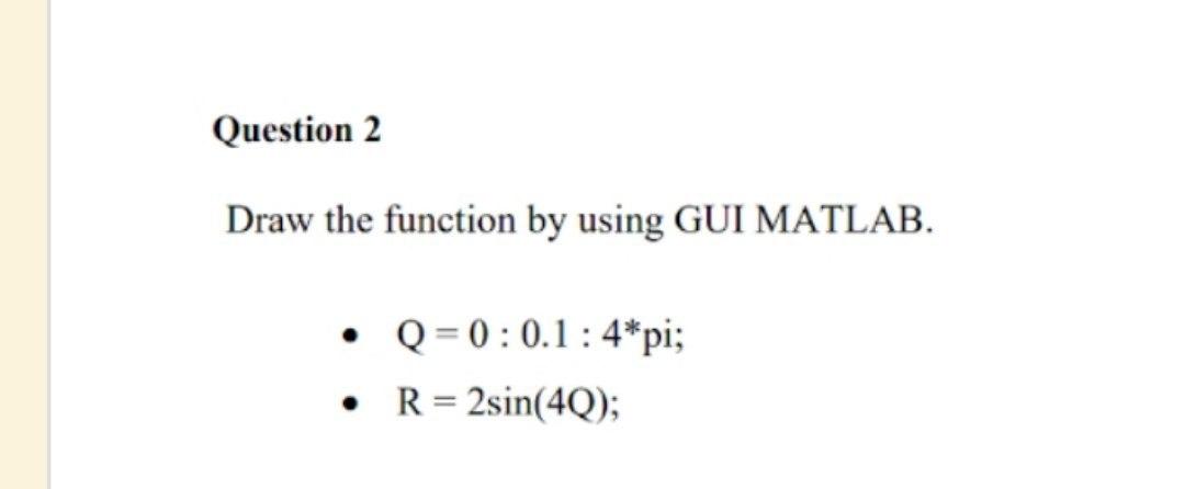 Solved Question 2 Draw the function by using GUI MATLAB. • | Chegg.com