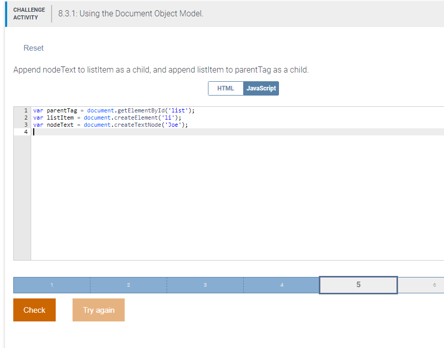 Solved CHALLENGE ACTIVITY 8.3.1: Using the Document Object | Chegg.com