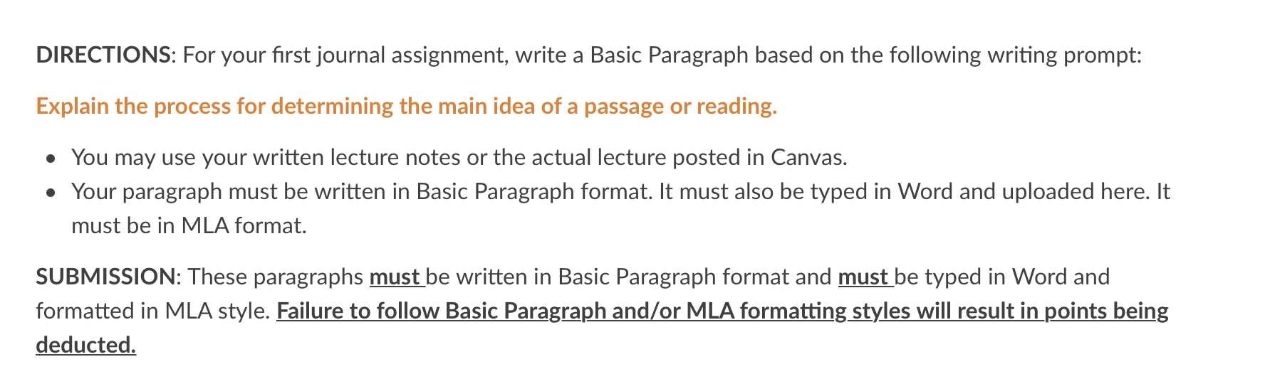 DIRECTIONS: For your first journal assignment, write | Chegg.com