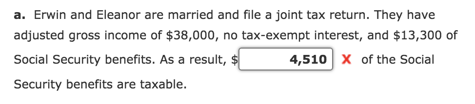 Solved a. Erwin and Eleanor are married and file a joint tax | Chegg.com
