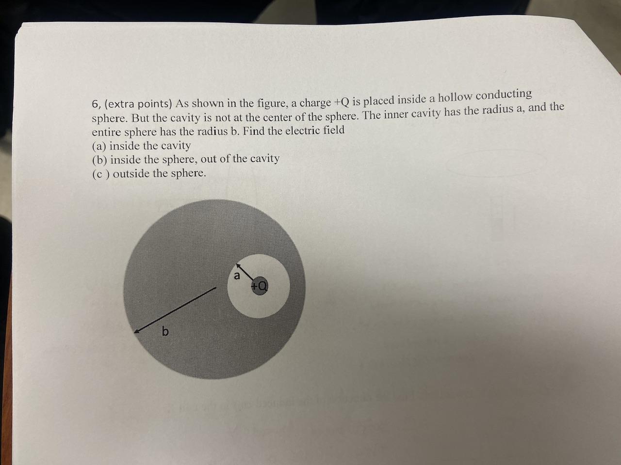 Solved 6, (extra points) As shown in the figure, a charge +Q | Chegg.com