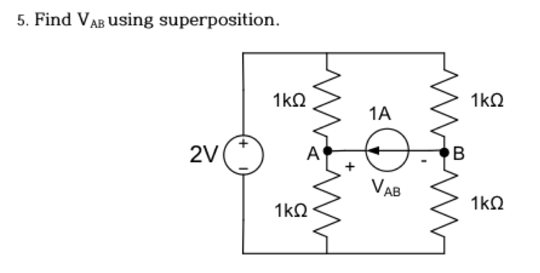 Solved 5. Find VAB using superposition. | Chegg.com