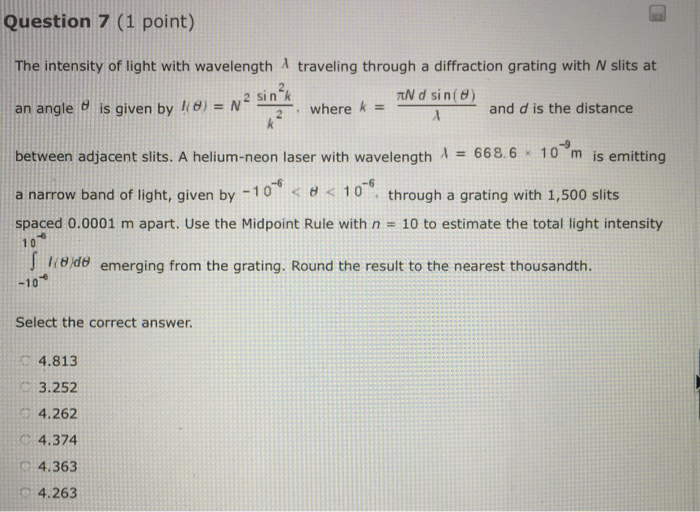 Solved The intensity of light with wavelength lambda | Chegg.com