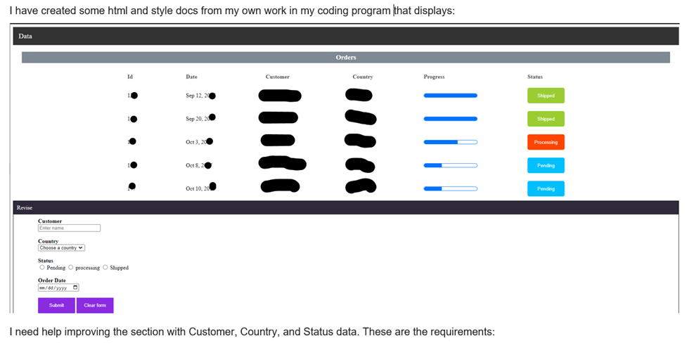 Solved I have created some html and style docs from my own | Chegg.com