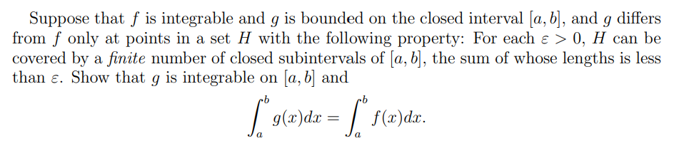 Solved Suppose that f is integrable and g is bounded on the | Chegg.com