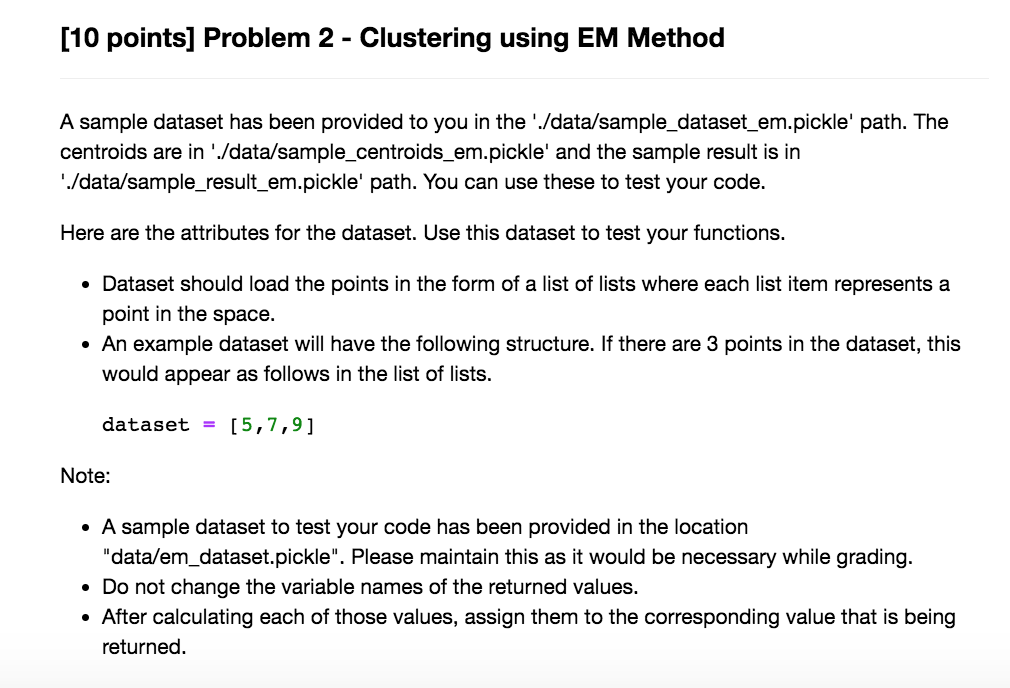 Solved A sample dataset has been provided to you in the | Chegg.com