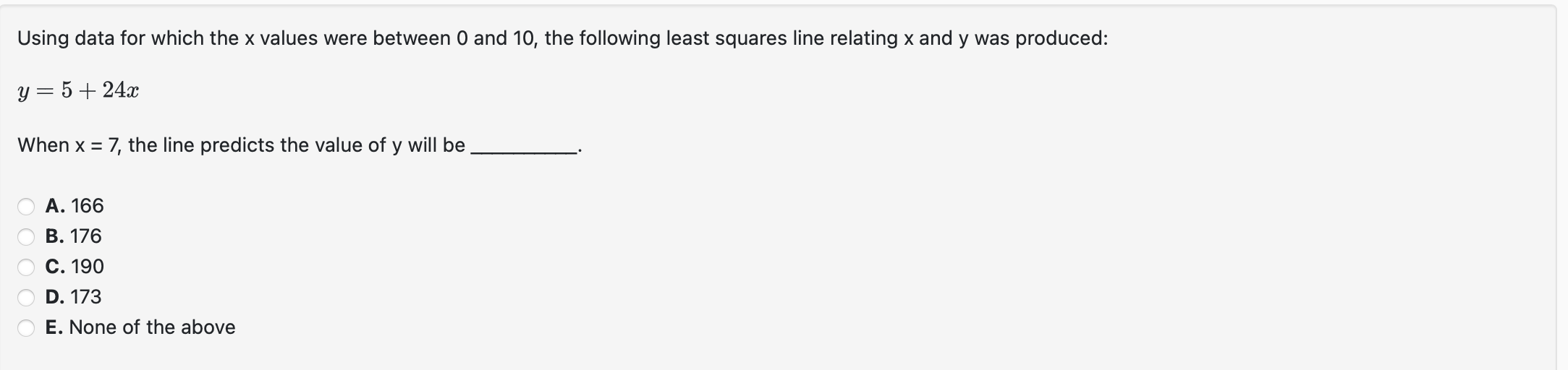 Solved Using data for which the x values were between 0 and | Chegg.com