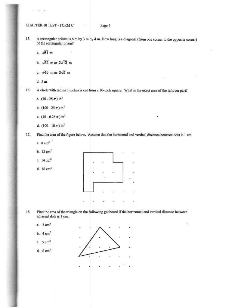 Solved CHAPTER 10 TEST FORM C Page 3 10. What kind of | Chegg.com