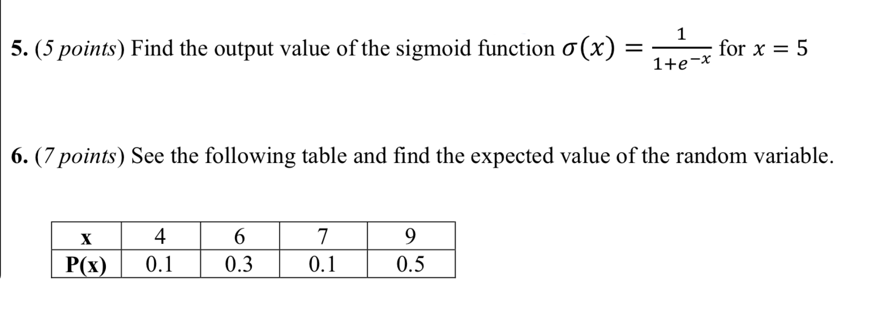 Solved (5 points) Find the output value of the sigmoid | Chegg.com Solved (5 points) Find the output value of the sigmoid | Chegg.com
